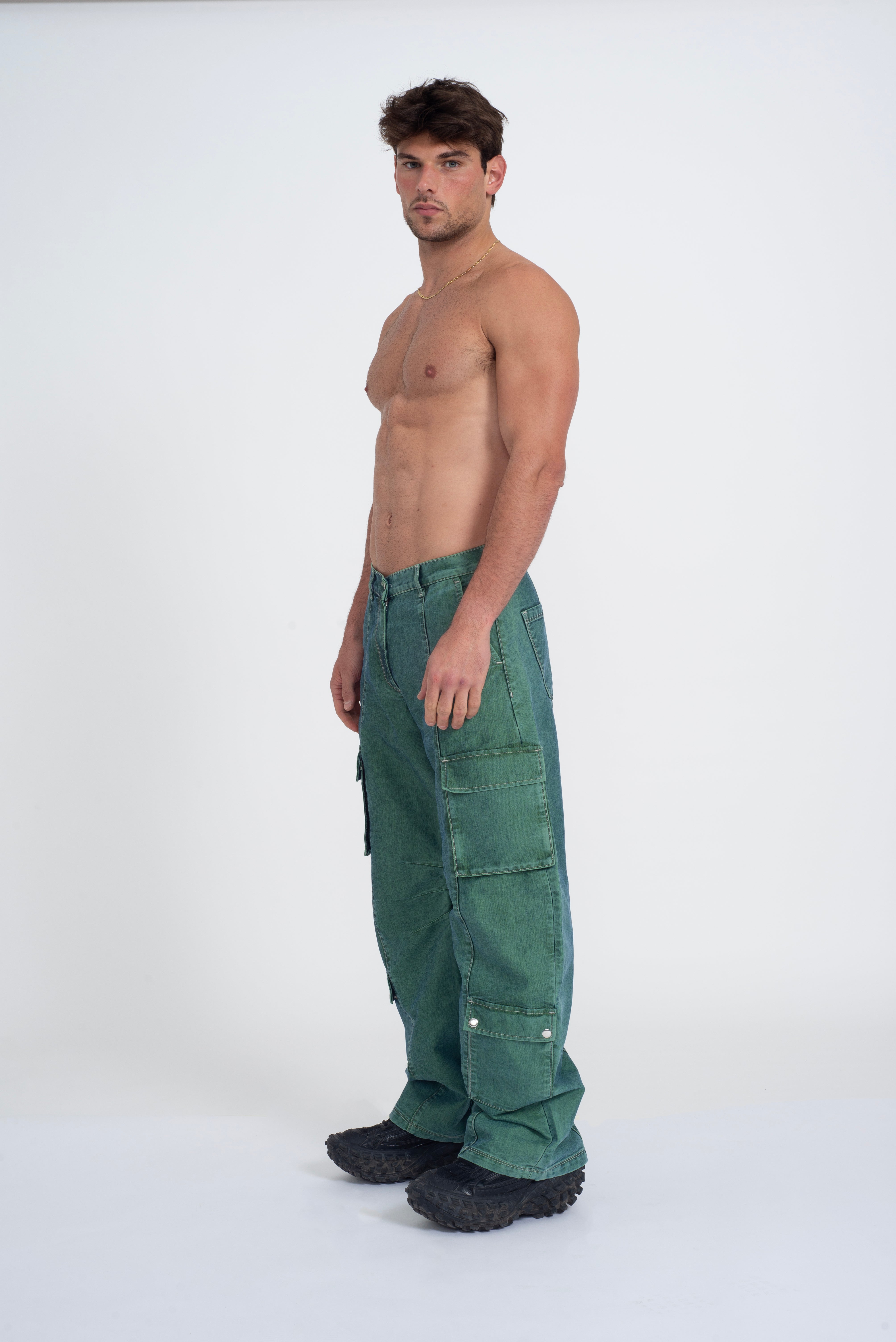 Roland Cargo Denim Green Wash – SALT MURPHY