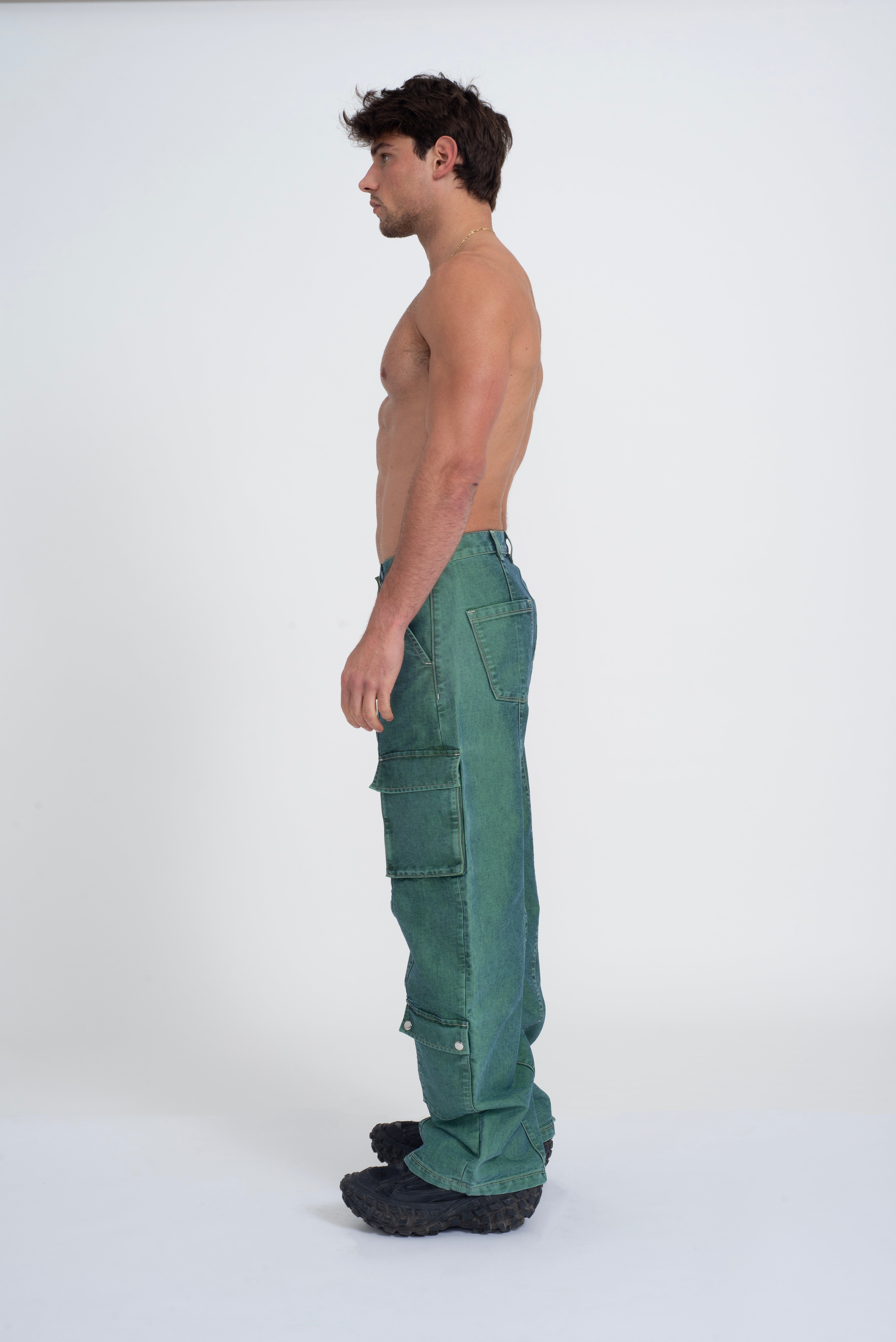 Roland Cargo Denim Green Wash – SALT MURPHY