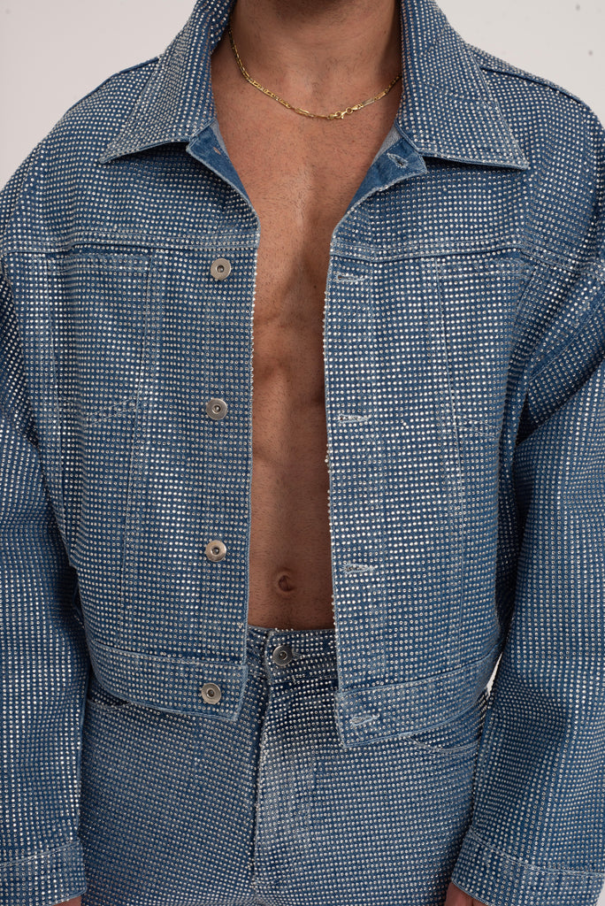 Jeremiah Blue Rhinestone Denim Jacket – SALT MURPHY